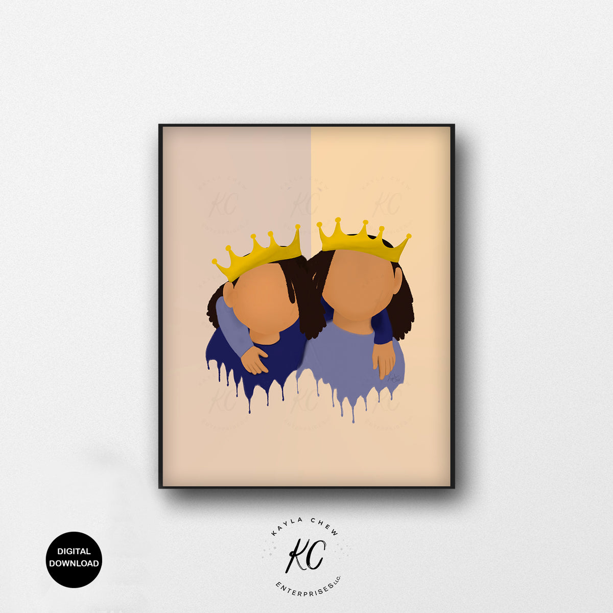 Two Young Kings(Brothers) with Locs Art Printable – Ms. Supa Saiyan Prints