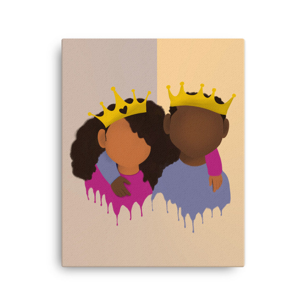 Young King & Young Queen (Brother & Sister) Canvas – Ms. Supa Saiyan Prints